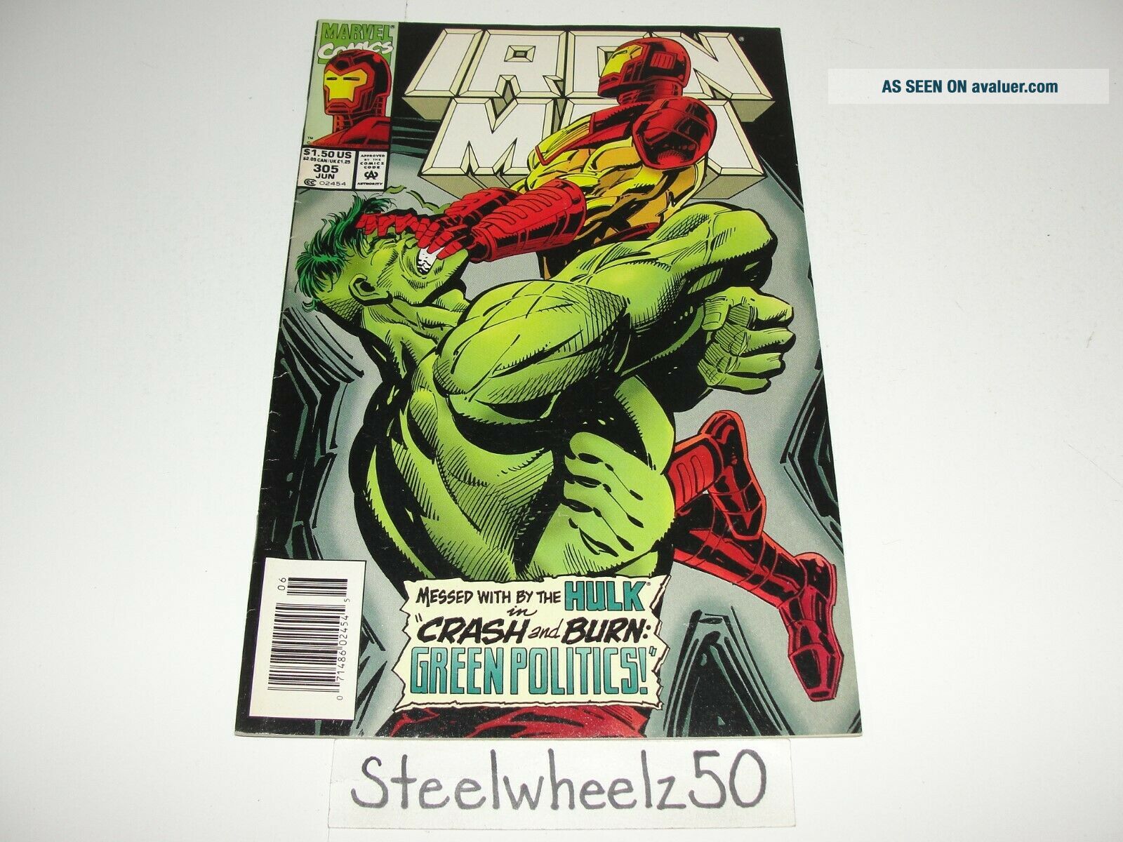Iron Man 305 Comic Marvel 1994 Vs Hulk 1st Hulkbuster Armor Avengers ...