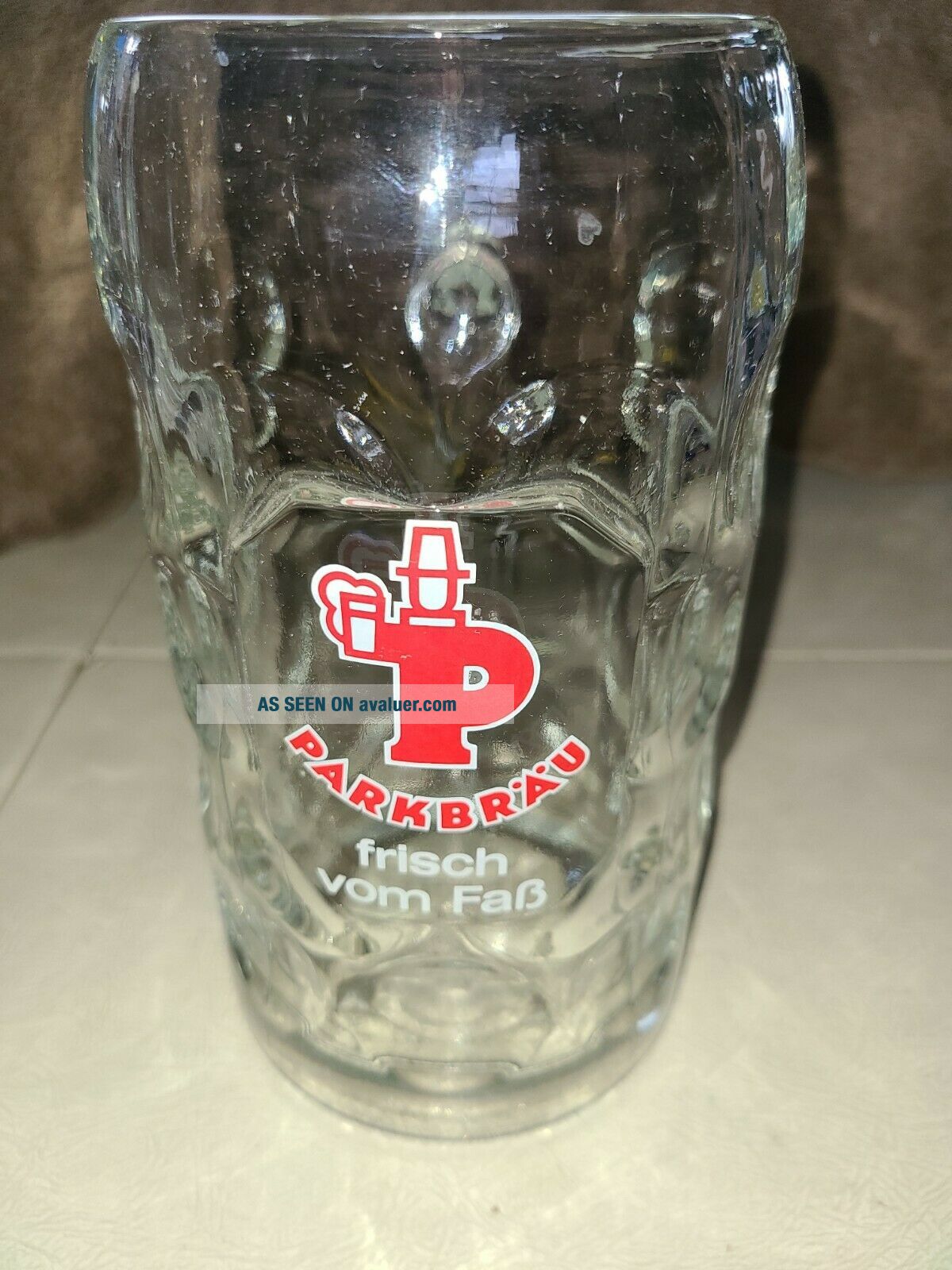 Parkbrau Glass Beer 1L Stein Mug Rare Vintage Frisch Vom Faß Germany ...