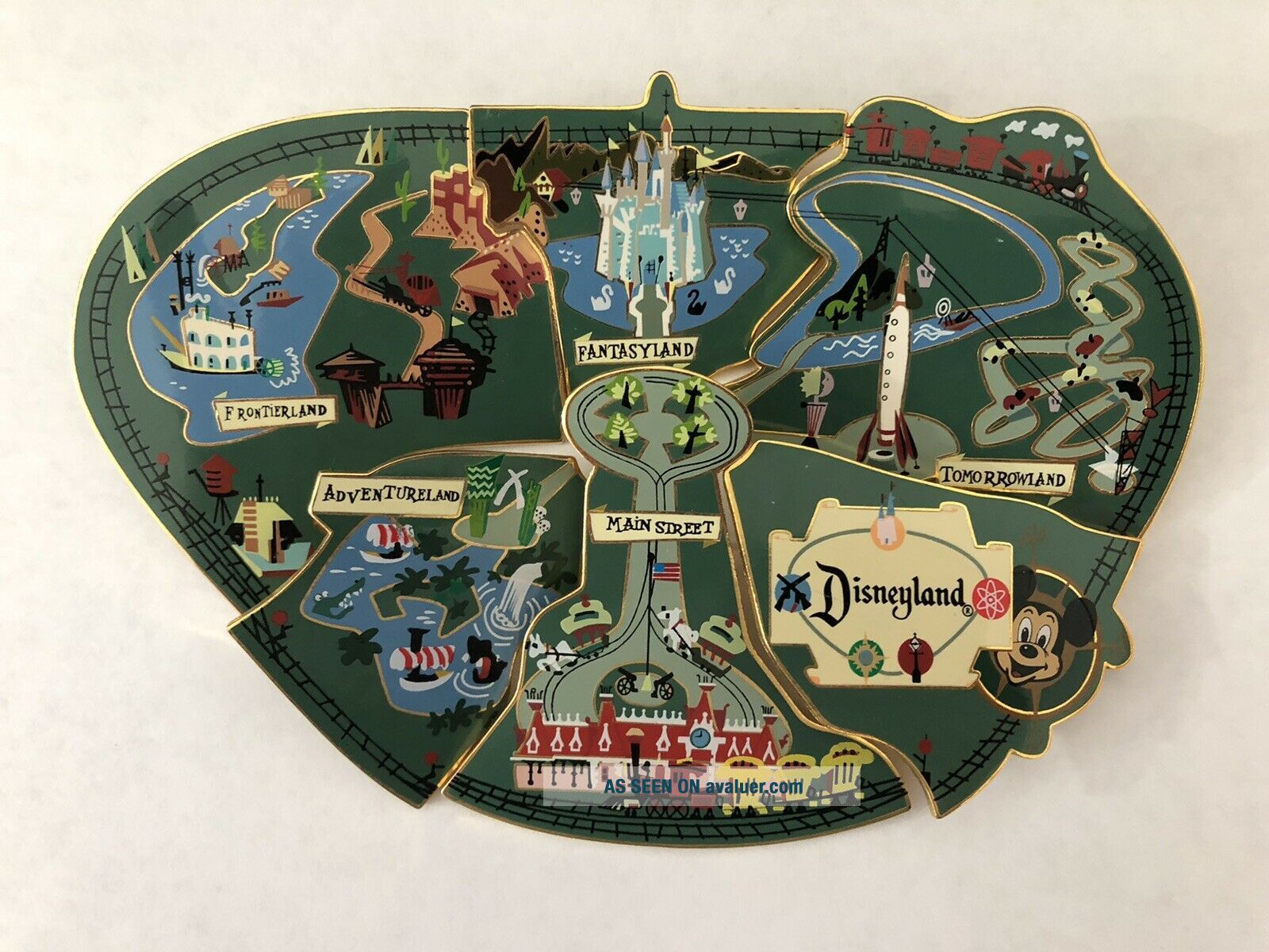 Disney Cast Member PARK ATLAS MAP Disneyland Puzzle Pin Set Of 6 RARE ...