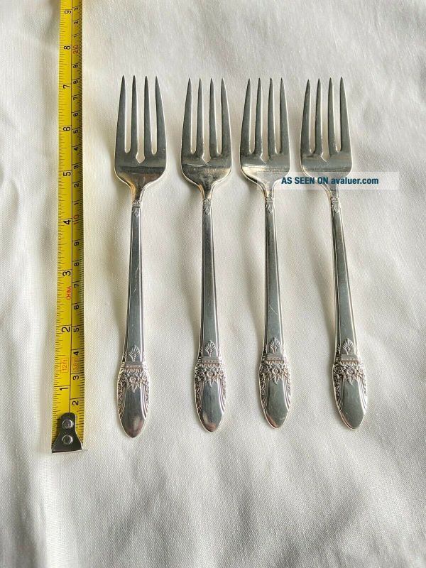 4 Dinner Forks 1847 Rogers Bros Silver Plate First Love | #43517132