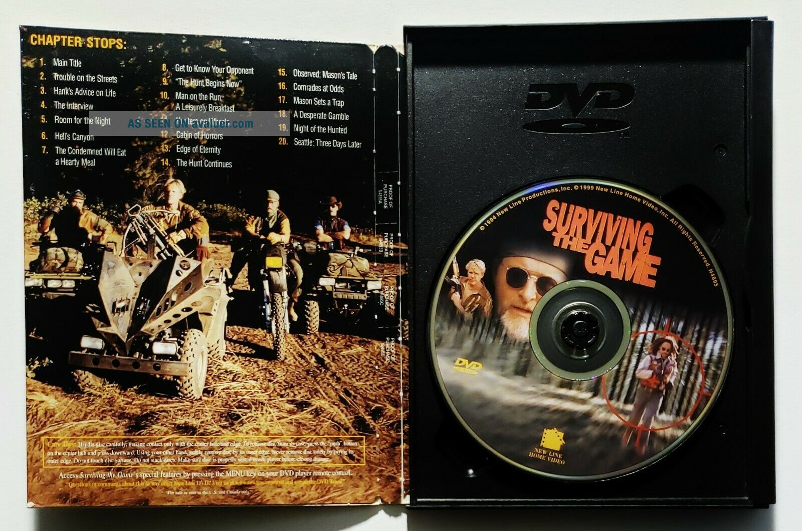 Surviving The Game (DVD, 1999, Snapper Case) RARE OOP Ice - T Rutger ...