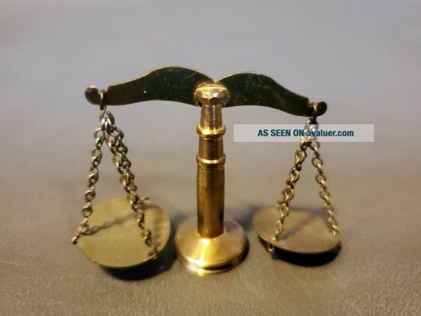Vintage Doll House Furniture Miniature Brass Scales Of Justice | #43572434