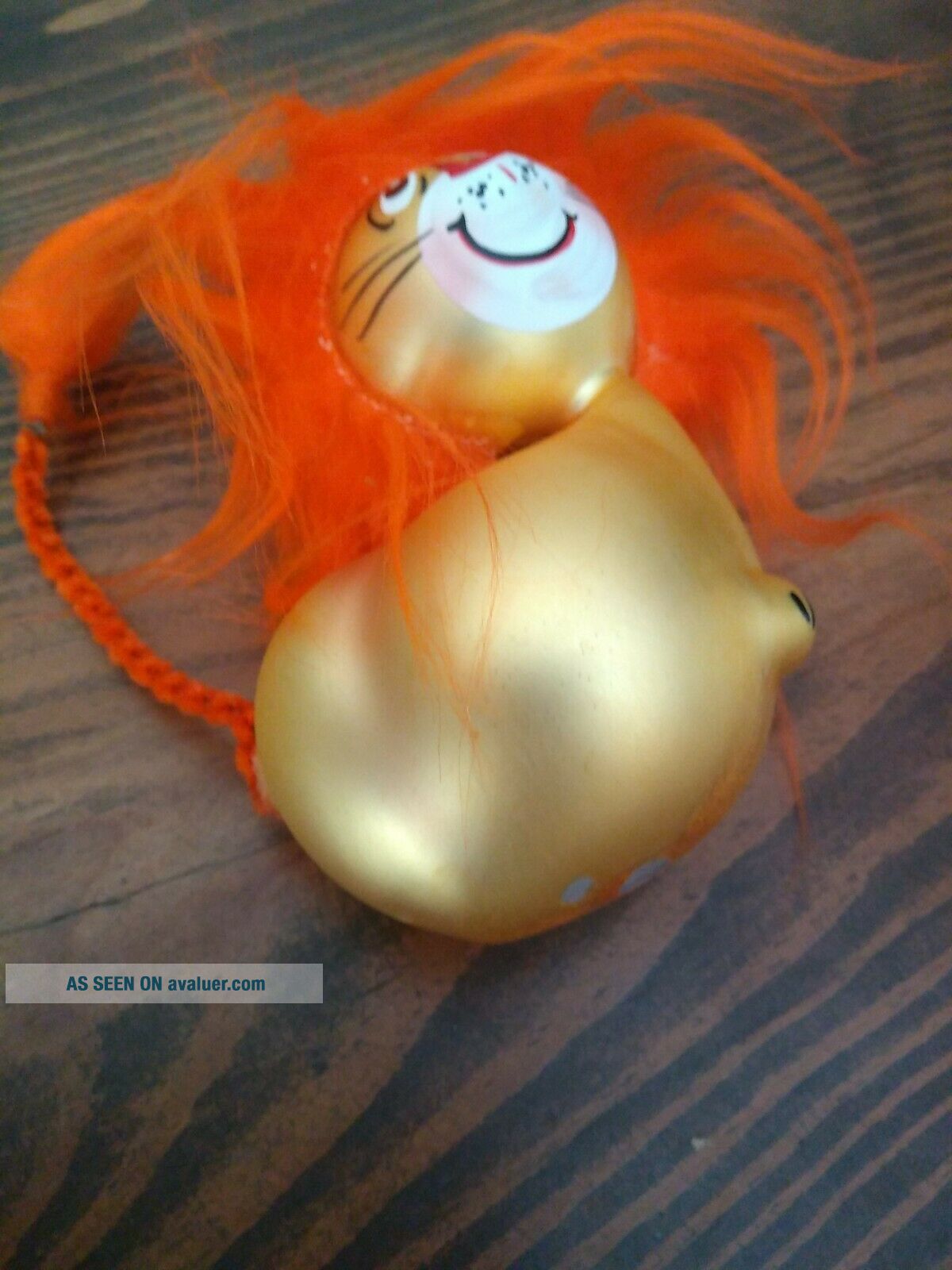 RARE Vintage De Carlini Christmas Ornament Orange Lion | #43559201