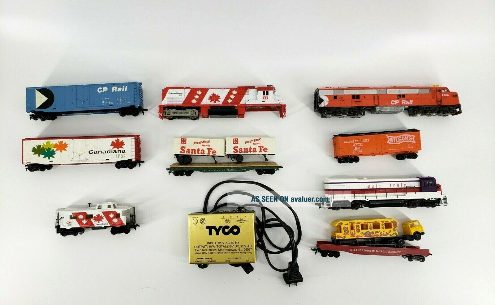 VTG TYCO HO Train Set Rare 1867 Canadiana Engine Shell Caboose Santa Fe ...