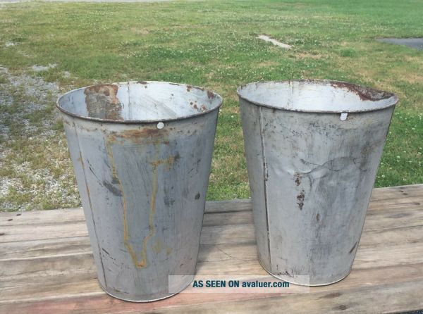 2 LARGE Old TIN SAP BUCKETS Tall GREAT DECOR | #43594351