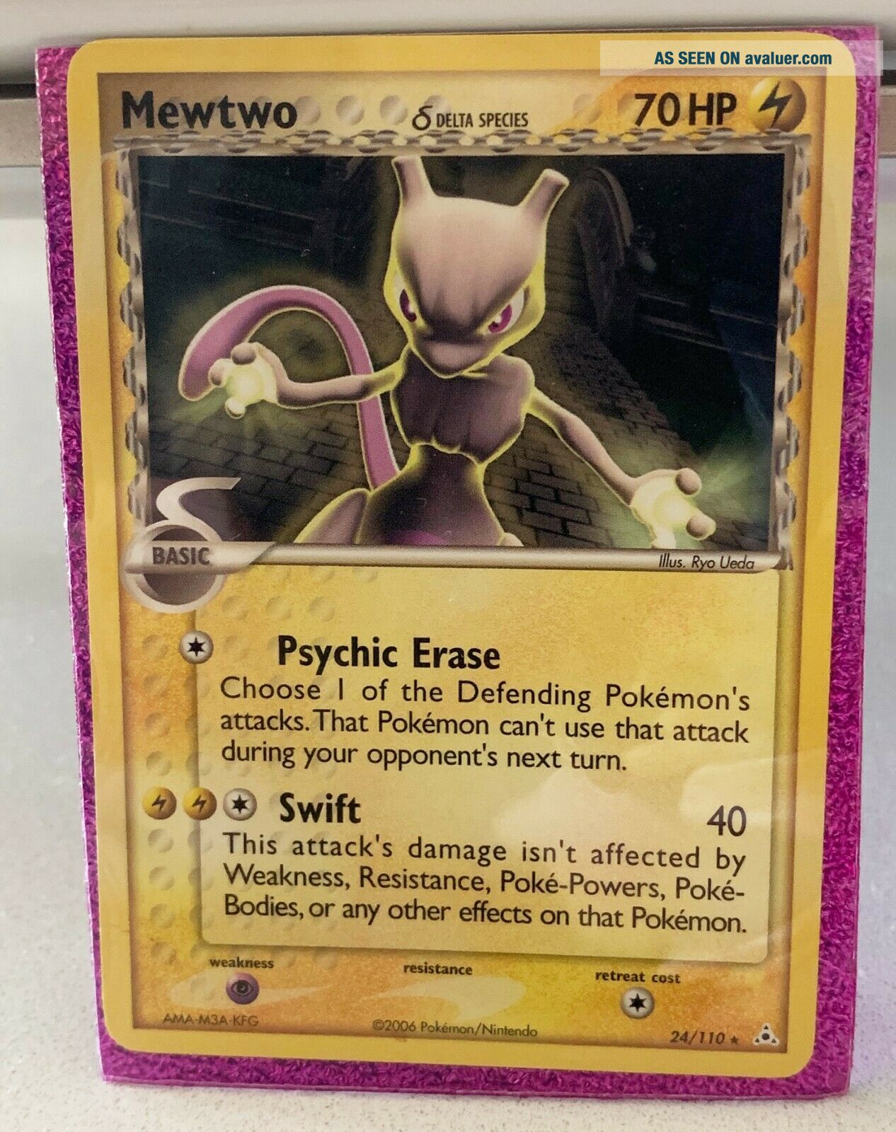 Mewtwo Delta Species 24/110 Rare Non - Holo 2006 Pokemon Card Near ...