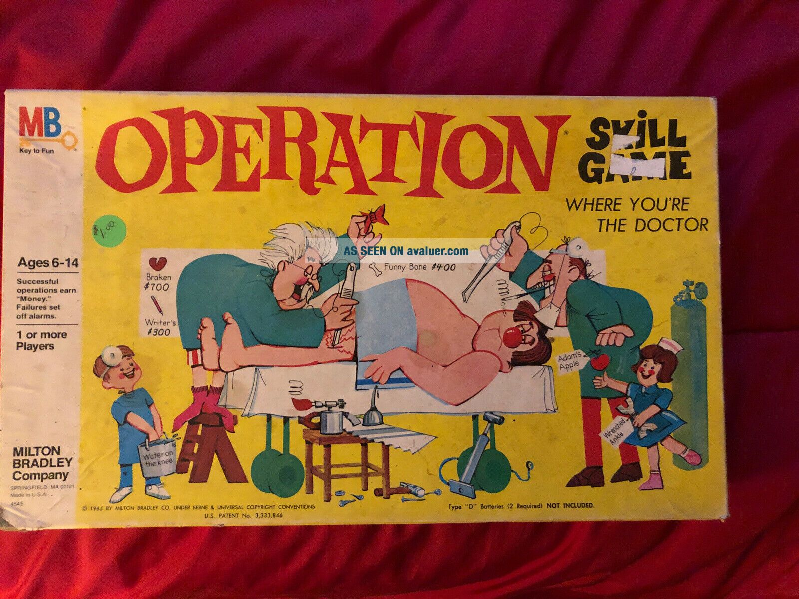 Rare Operation Board Game Vintage 1965 Smoking Doctor On Top By Milton ...
