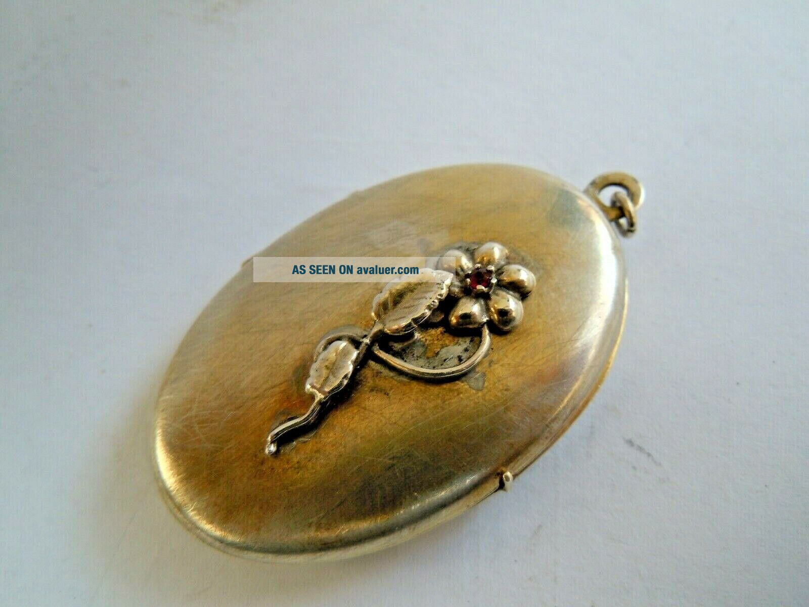 RARE Imper. RUSSIAN 84 Silver Pendant With Ruby Stone By Faberge Design ...