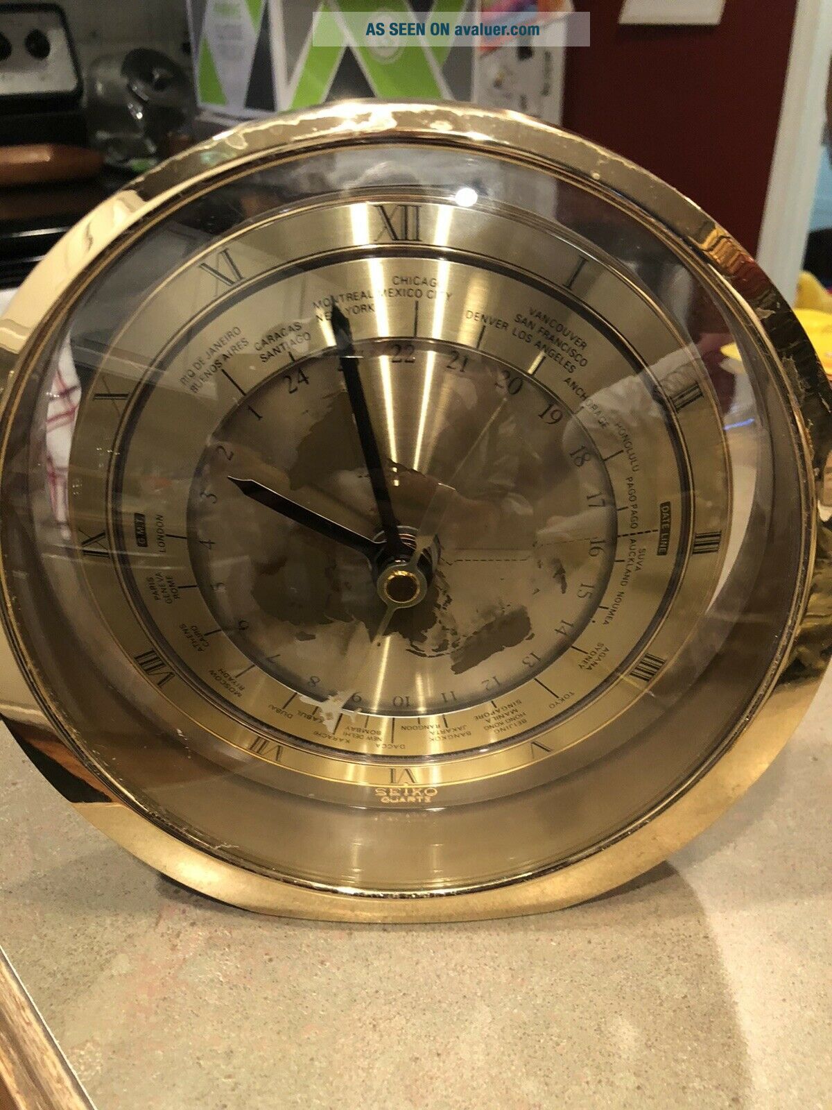 Rare Seiko Quartz World Clock W Flashing Airplane Second Hand | #43637880
