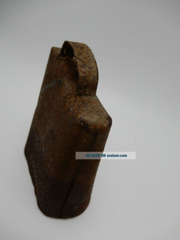 Antique Rusty Oxidized Metal Cow Bell With Old Bolt Nut Clapper 5 3/4 X ...
