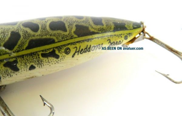 Heddon Zara Charlie Campbell Swayback Leopard Frog Vintage Plastic ...