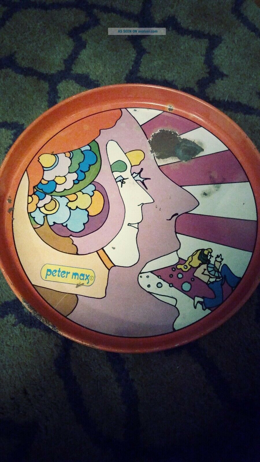Vintage Peter Max Tray Rare Design Very Cool Art | #43704038