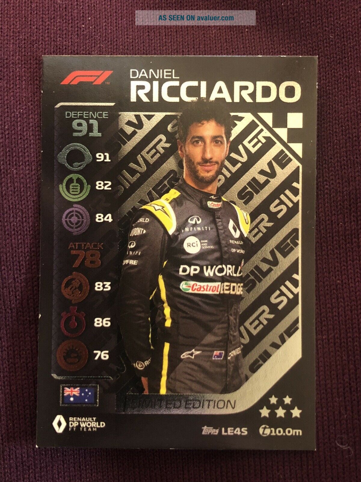 Topps Turbo Attax F1 Formula 1 2020 Limited Edition Ricciardo Silver ...
