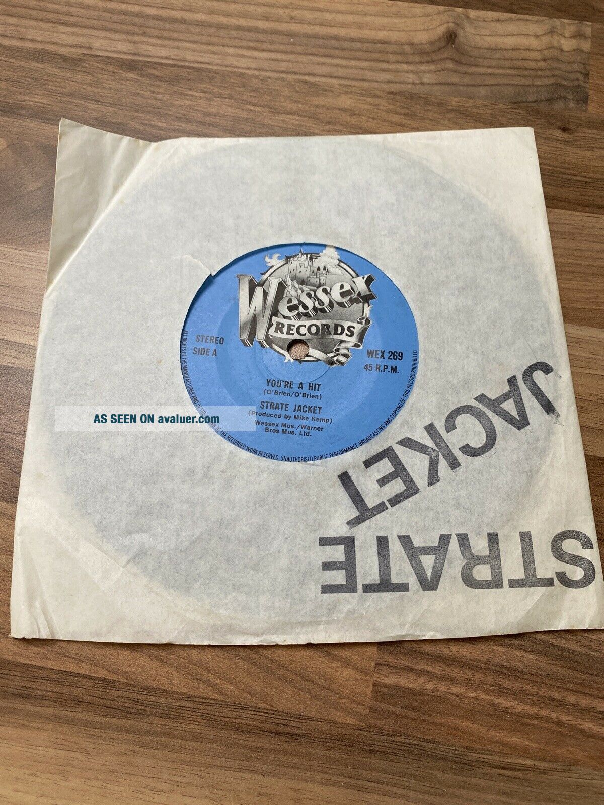 Wessex Records Strate Jacket Southampton Punk Band RARE 45 You’re A Hit ...