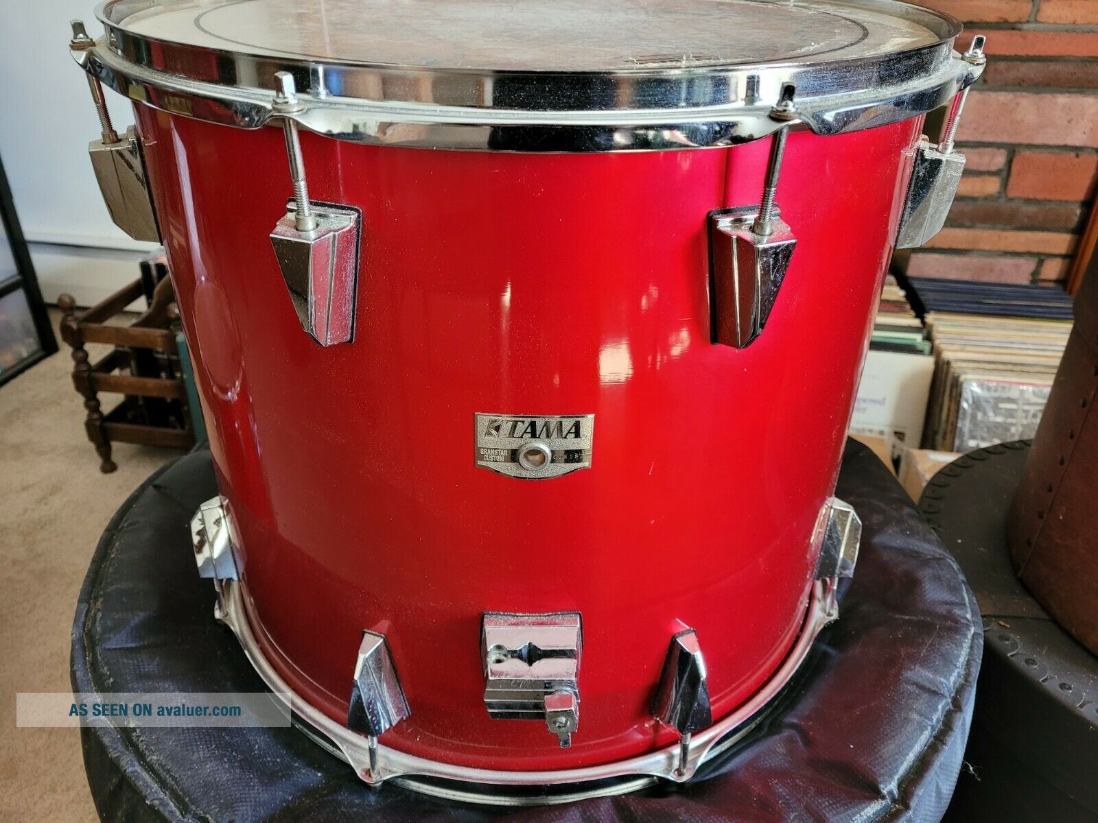 RARE VINTAGE TAMA GRANSTAR CUSTOM 18 " FLOOR TOM DRUM LIPSTICK RED ...