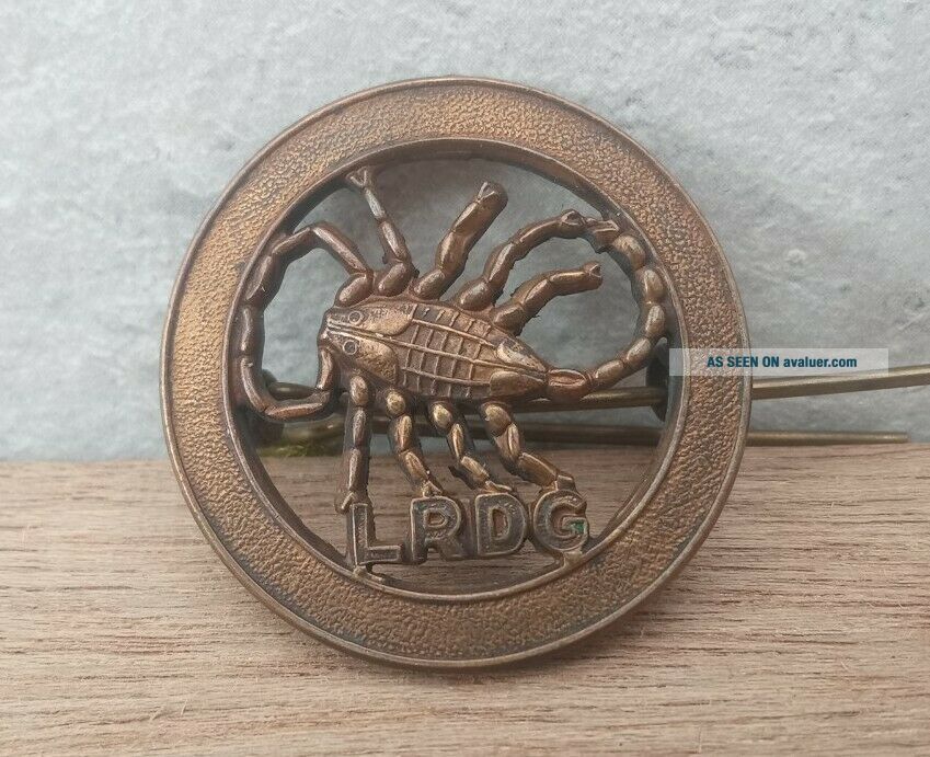 LRDG Long Range Desert Group Cap Badge All Brass 2 Lugs ANTIQUE - RARE ...