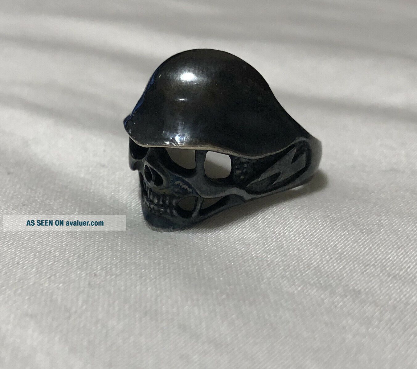 Rare Officer Ring Ww2 German Jewelry Skull Helmet WWll Lightning ...