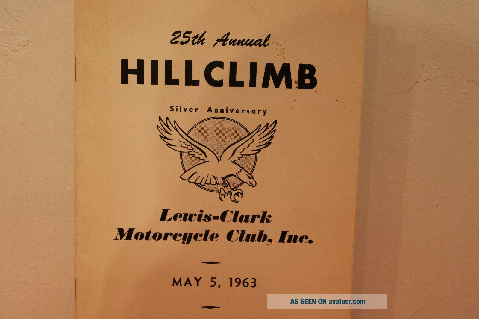1963 Lewis Clark MC Club Hillclimb Race Program Clarkson WA Harley ...
