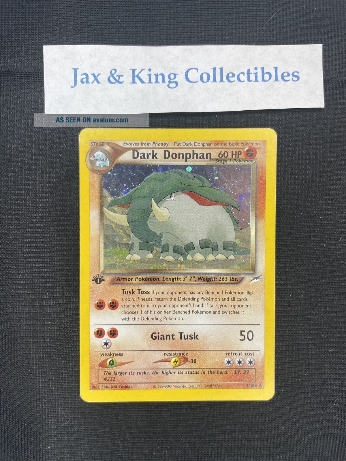 Pokemon 1st Edition Neo Destiny Dark Donphan Holo 3/105 NM - MT ...
