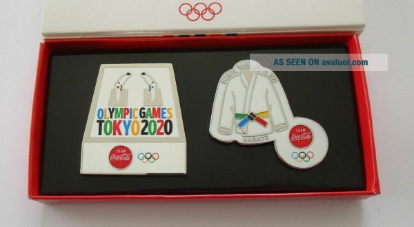 Tokyo Olympic Coca Cola Karate Pin Badge 2 PINS SET Limited Japan 2020 ...