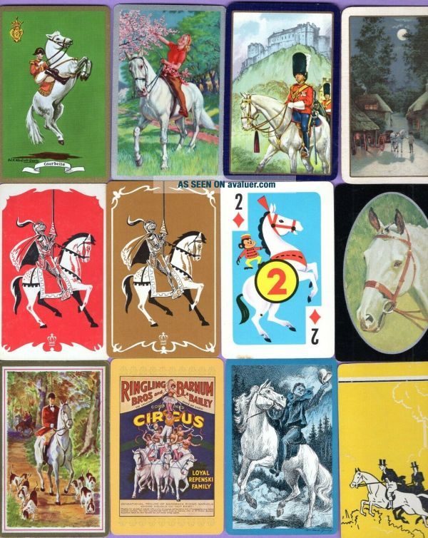 12 Single Swap Playing Cards HORSES HUNT KNIGHT PINUP CIRCUS 1 GAME ...