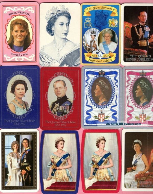12 Single Swap Playing Cards ENGLISH ROYALTY QUEENS KINGS PRINCESS SOME ...