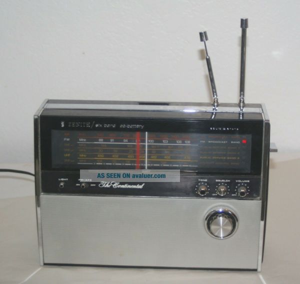 Vintage ZENITH 6 Band AC Battery Solid State Radio " The Continental ...