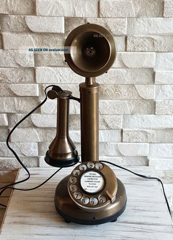BRASS FULLY CANDLESTICK ROTARY DIAL LANDLINE TELEPHONE BEST GIFT ...