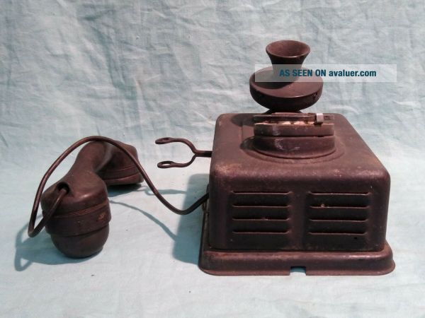 Antique AUTOMATIC ELECTRIC Dial Metal WALL MOUNT TELEPHONE 1940s ...