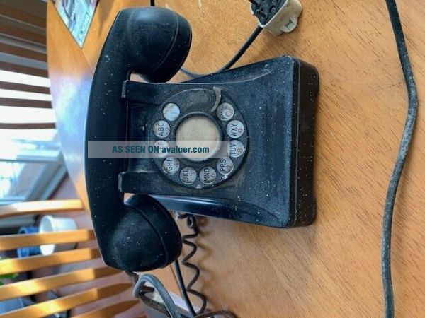 Black Bell System Rotary Dial Telephone Western Electric F - 1 Desk ...