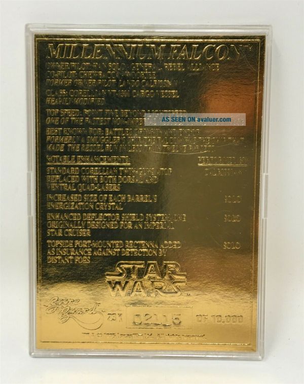 Star Wars Millennium Falcon 23K GOLD CARD By Score Board LE | #44166849