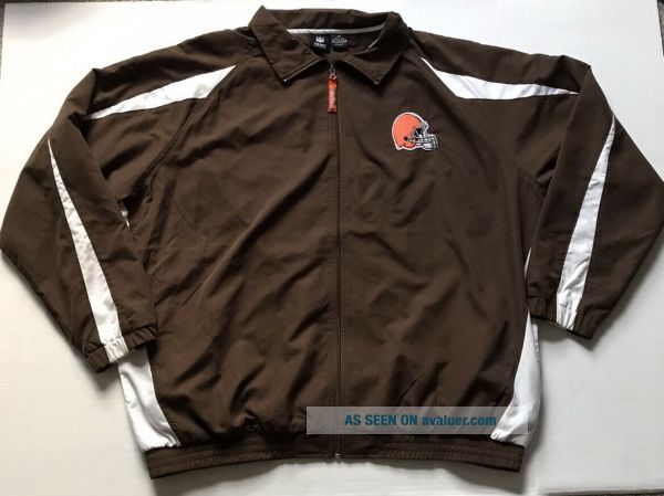 NFL Team Apparel Sz 3XT Cleveland Browns Full Zip Brown Windbreaker ...