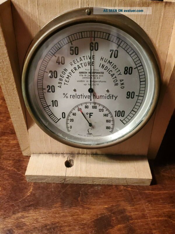 Vintage Abbeon Relative Humidity Temperature Brass Gauge Indicator M2A4 ...
