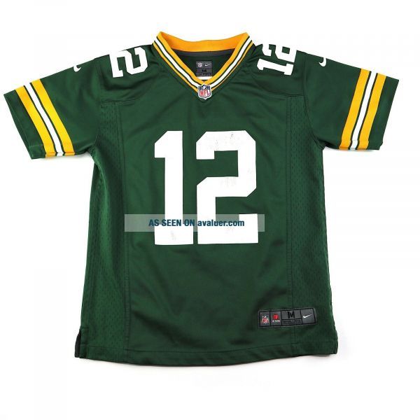 Nike On Field Aaron Rogers 12 NFL Green Bay Packers Home Boys M Home ...