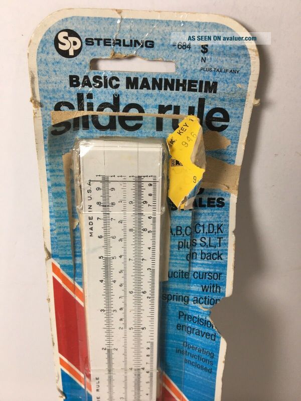 1972 Sterling Slide Rule 684 Mannheim Trig Package And Instructions ...
