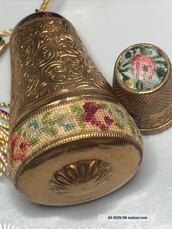 Thimble Ornament Sewing Kit Made In Austria 2” And Petit Point Thimble ...