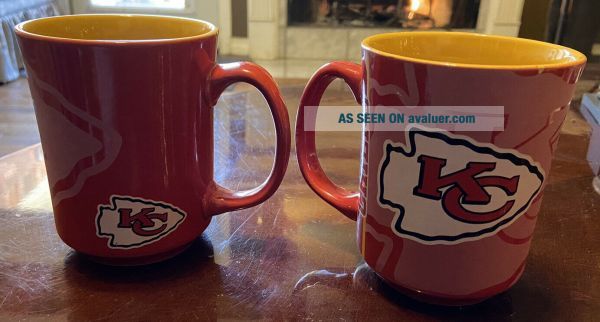 (2) NFL Kansas City Chiefs Tea Coffee Cup Mug KC Logo | #44333000