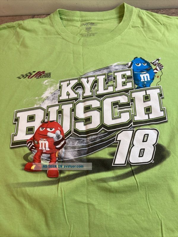 Kyle Busch 18 NASCAR M&M’s T - Shirt Men’s 2XL Joe Gibbs Racing Two ...
