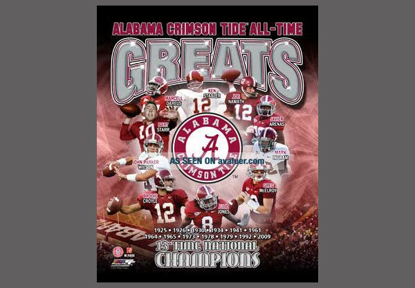 Alabama Crimson Tide Football All - Time Greats (10 Legends) Premium ...