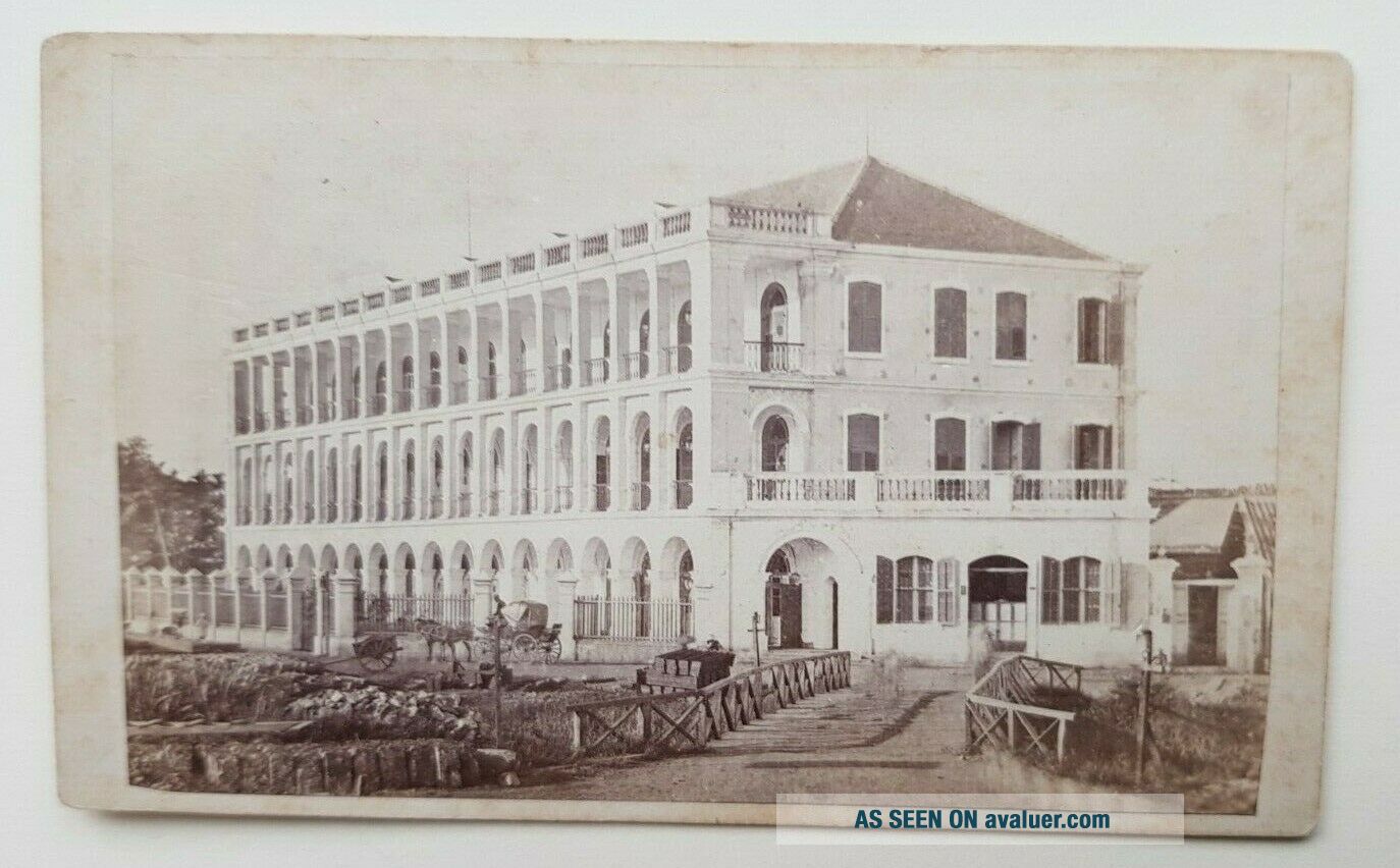 PUN LUN CDV Antique Photo SAIGON Hotel Maison Wang Tai 1870 Hong Kong ...
