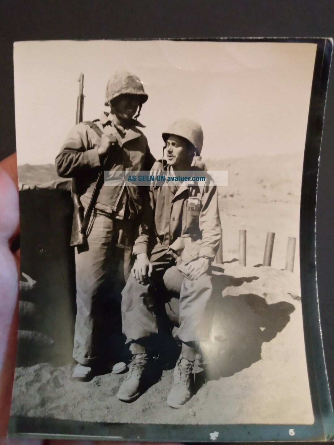 Vintage WW2 US Marine Corps Iwo Jima Soliders With Carbine Photograph ...
