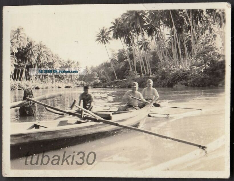 Q6 WW2 Philippine Campaign Photo Japanese Army Soldiers On Boat Lucena ...