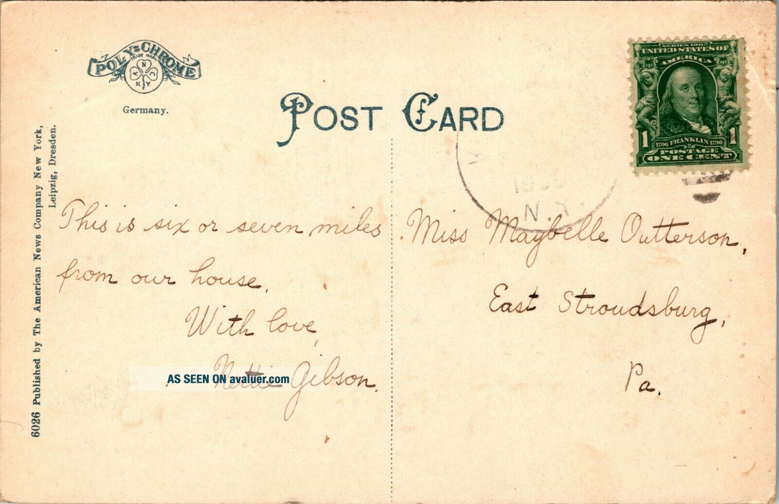 Vintage 1909 Ausable Lake In The Adirondack Mountains York NY Postcard ...