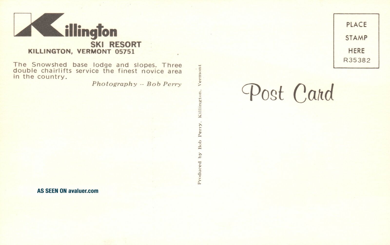 Vintage Postcard Snowshed Base Lodge & Slopes Ski Resort Killington ...