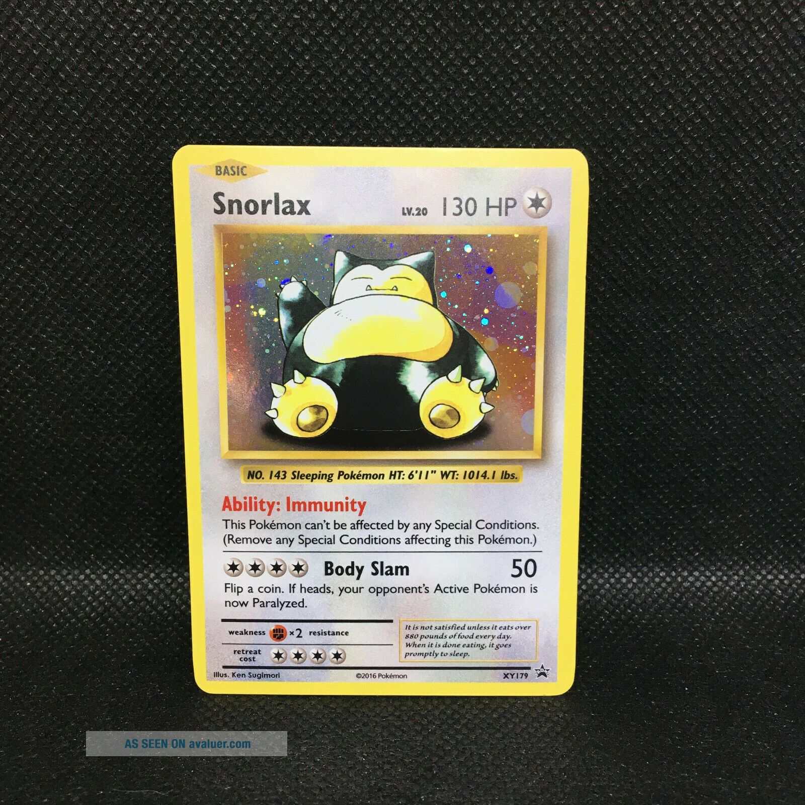 Pokemon Evolutions SNORLAX HOLO XY179 Black Star Promo Holographic Foil ...