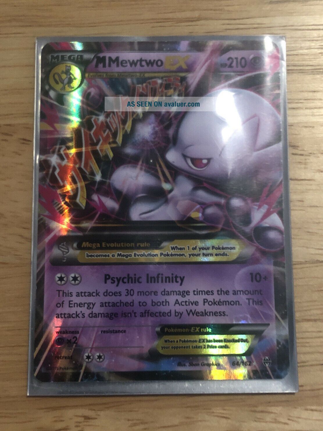 POKEMON CARD M MEWTWO EX 64/162 BREAKTHROUGH XY HOLO FULL ART ULTRA ...