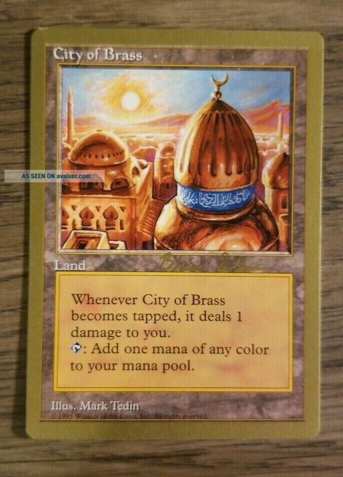 Magic The Gathering MTG City Of Brass - - Gold Bordered World ...
