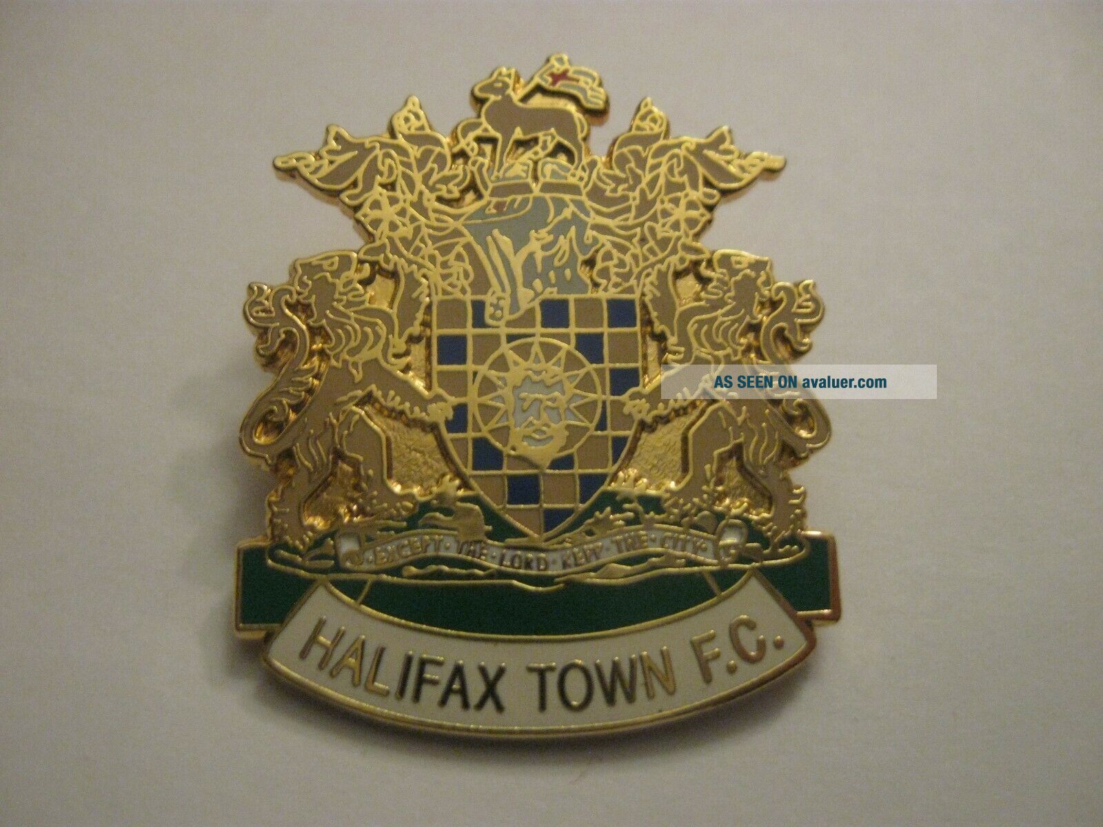 RARE OLD HALIFAX TOWN FOOTBALL CLUB LARGE ENAMEL PIN BADGE | #56432880
