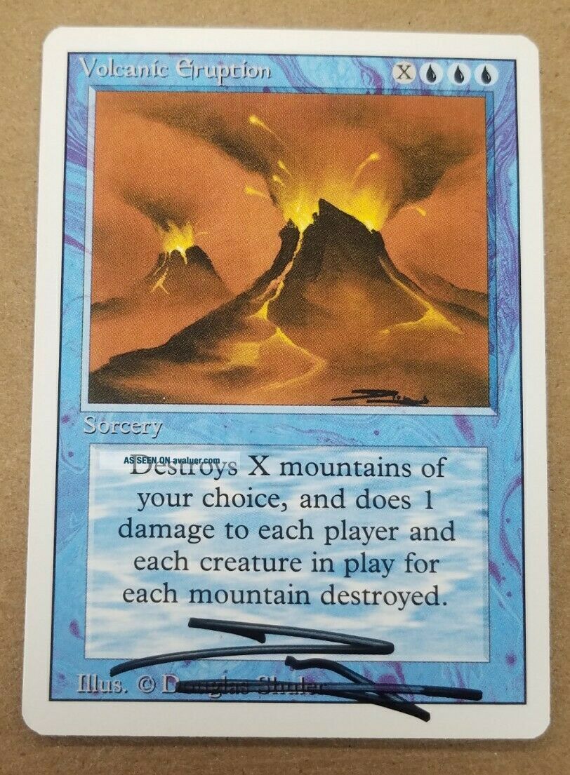 UNPLAYED SIGNED MTG Volcanic Eruption Revised Edition M/NM DOUGLAS ...