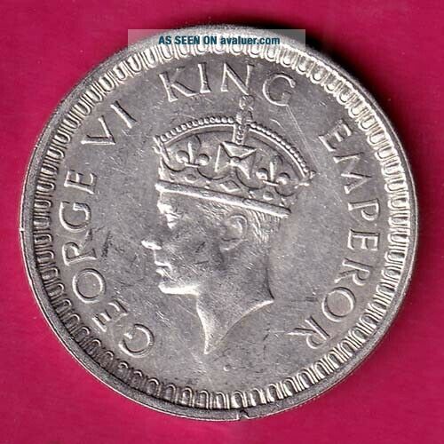 BRITISH INDIA ABOUT UNC BOMBAY 1942 GEORGE VI ONE RUPEE RARE SILVER CO ...